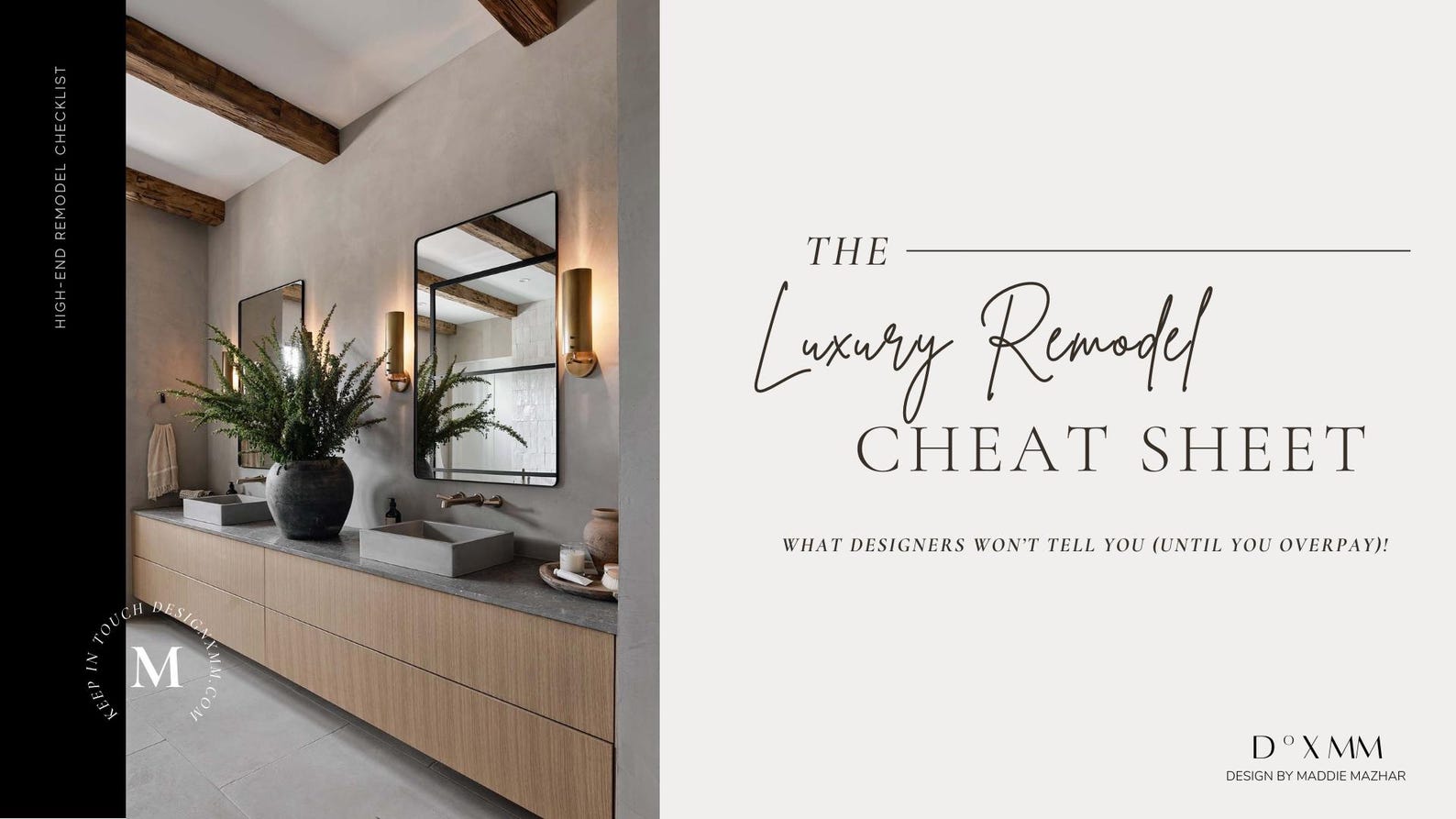 Modern Interior Design Remodel Renovation Checklist Cheat Sheet, Luxury ...