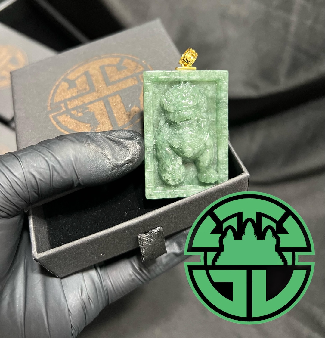 Jade Foo Dog Fu Dog Pendant - Etsy