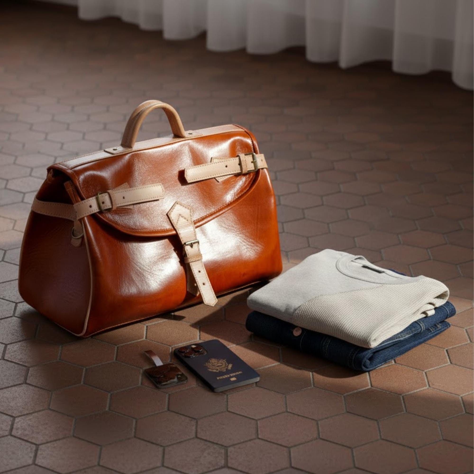 Morrocan Leather Travel Bag, Handmade Leather Doctor Bag, Traditional ...