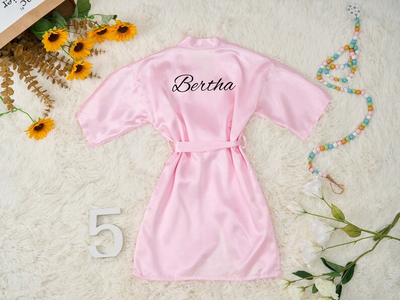 Custom Spa Birthday Party Robes,baby Robes,satin Flower Girl Robe,mini ...