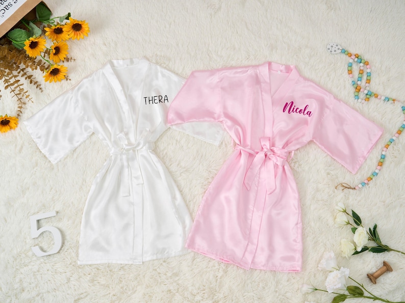 Custom Spa Birthday Party Robes,baby Robes,satin Flower Girl Robe,mini ...