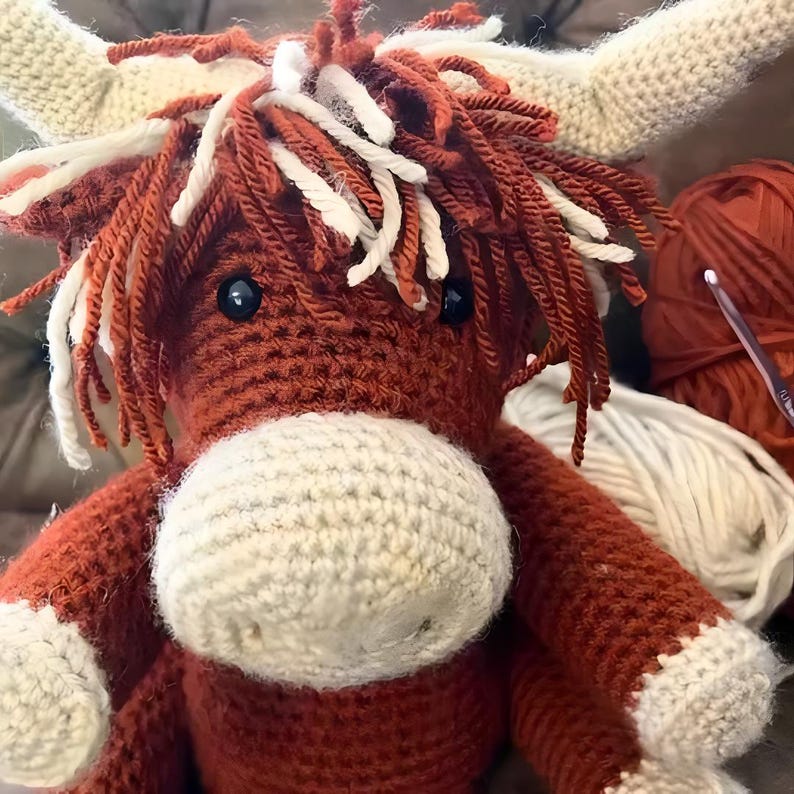 Highland Cow Amigurumi Crochet Pattern: DIY Plush Tutorial (PDF ...