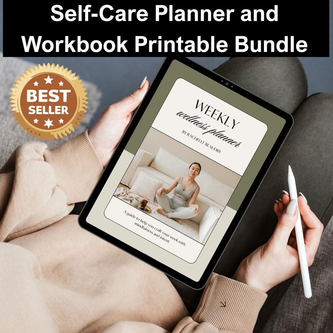 Self-care Planner and Workbook Printable Bundle, Wellness PDF Kit ...