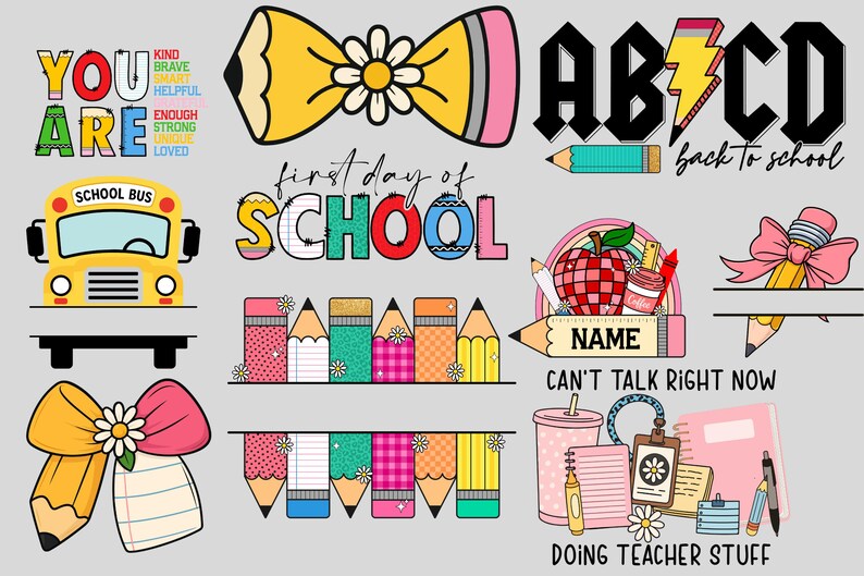 Back to School SVG Bundle: Teacher & Student Cut Files (digital ...