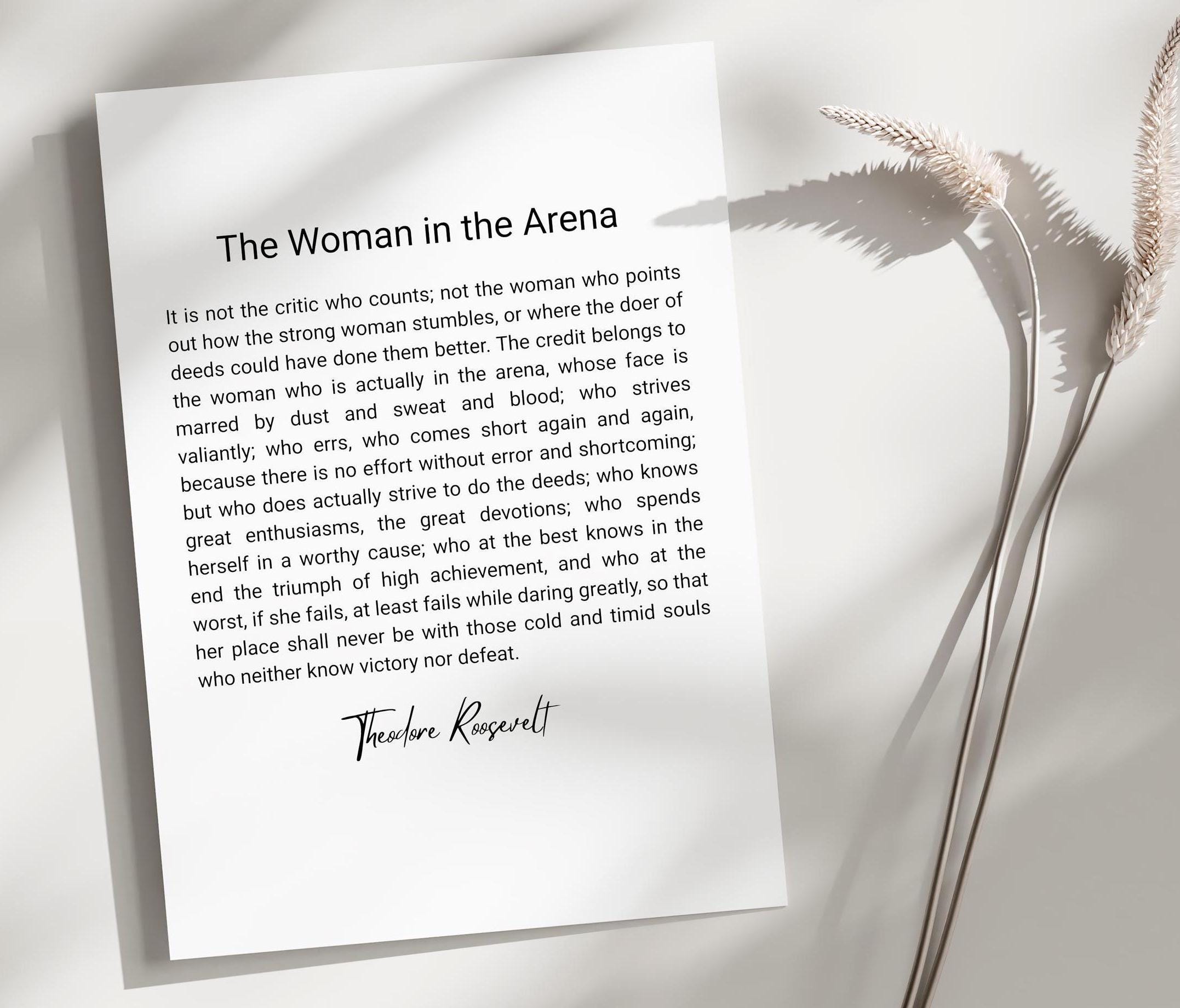 The Man in the Arena Quote: Theodore Roosevelt Printable Wall Art ...