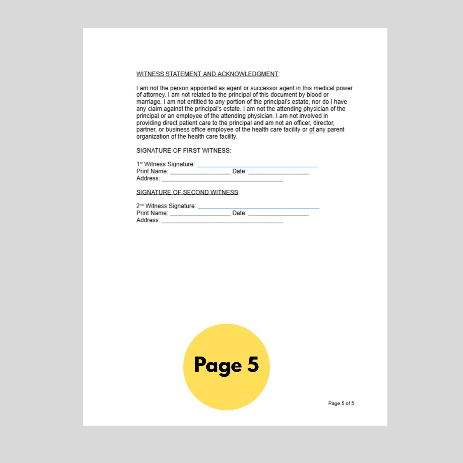 Medical Power of Attorney Form: Printable Template (PDF, Word, Google ...
