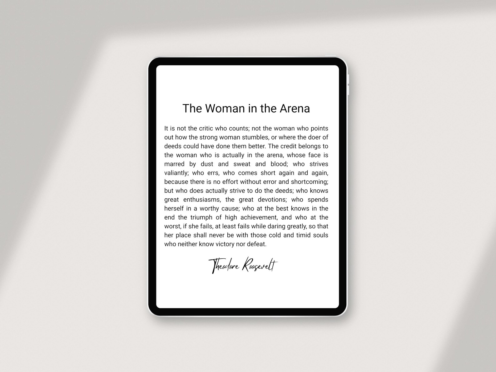 The Man in the Arena Quote: Theodore Roosevelt Printable Wall Art ...