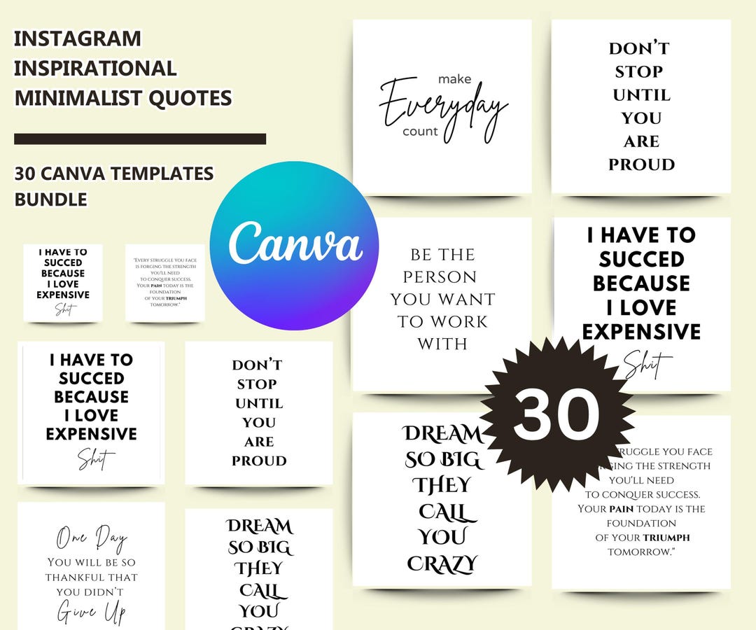 30 Instagram Post Quote Templates: Social Media Engagement (canva ...