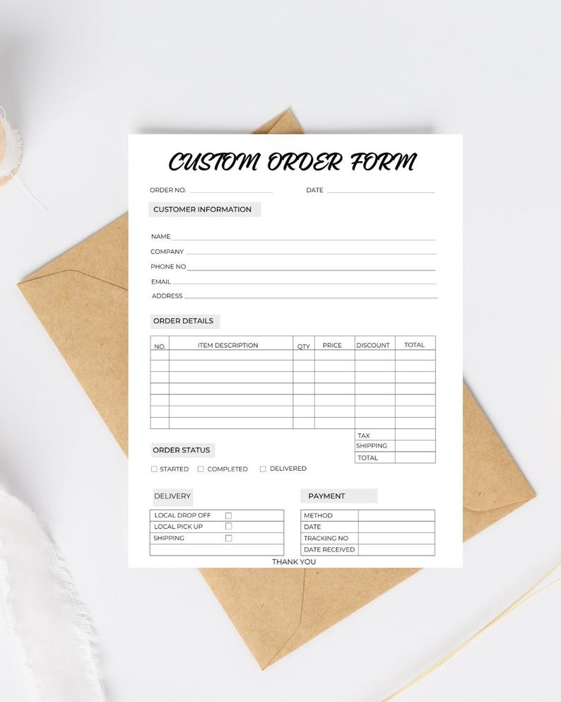 Custom Order Form Editable | Crafters Order Form Template | Etsy Shop ...