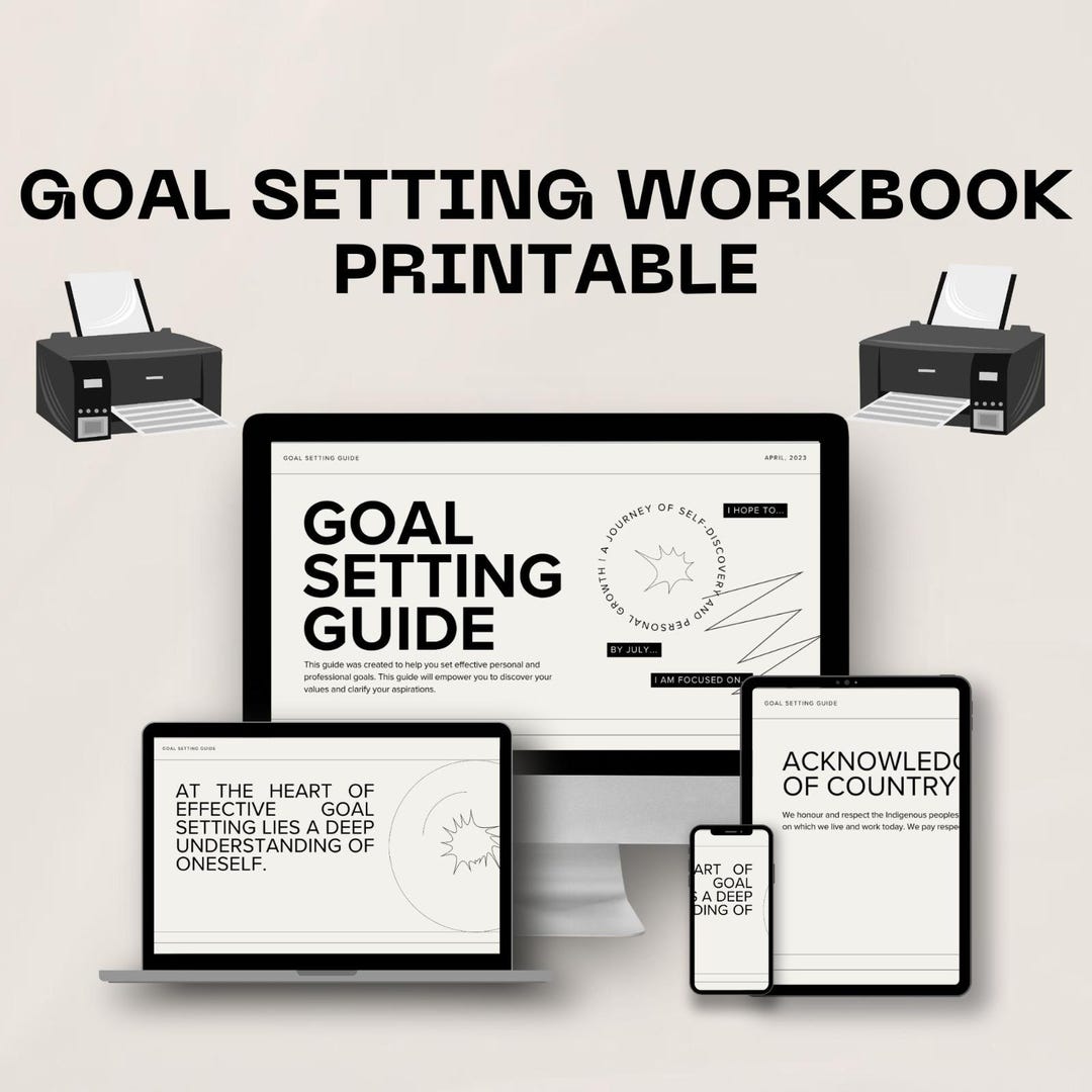 Goal Setting Workbook Printable, Personal Growth PDF Planner, Vision ...