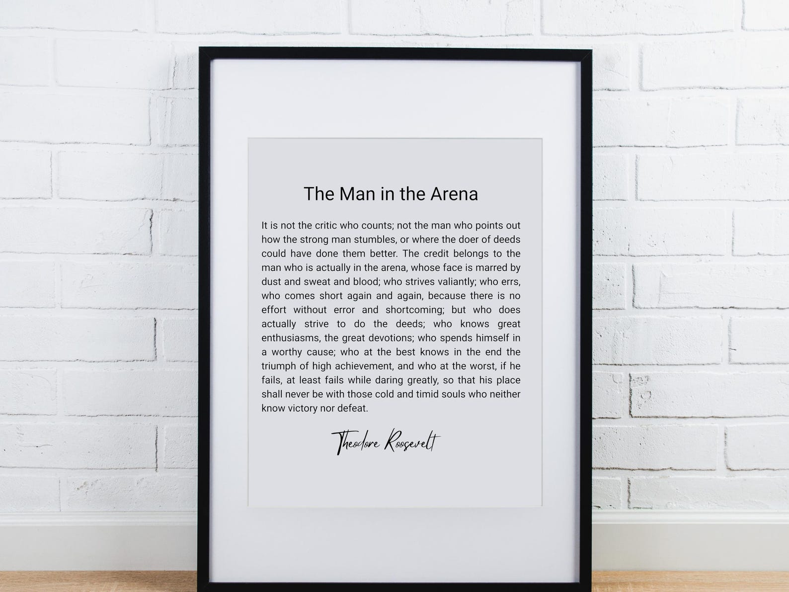 The Man in the Arena Quote: Theodore Roosevelt Printable Wall Art ...