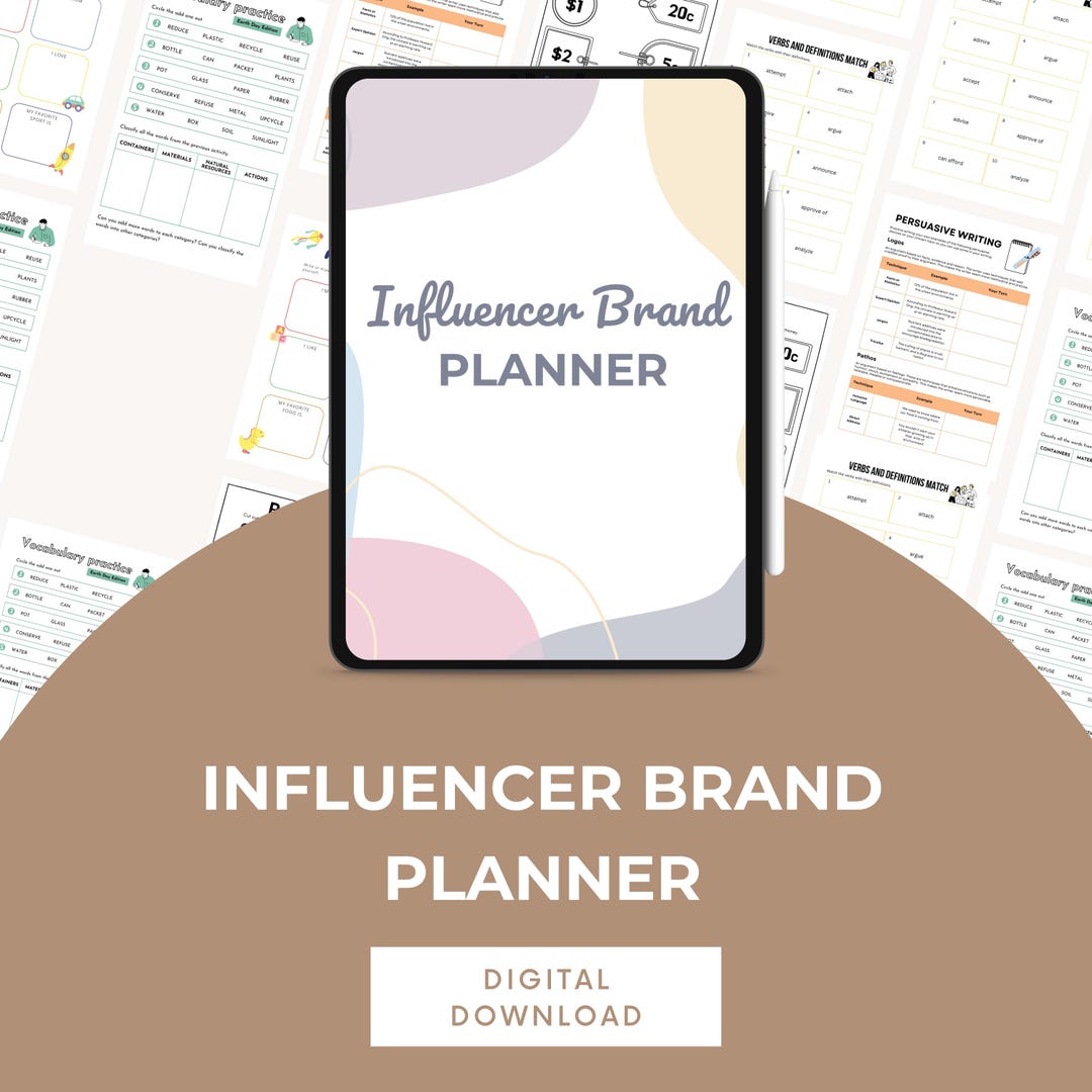 Influencer Brand Planner: Digital Content & Social Media Strategy (PDF ...