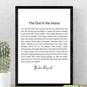 The Man in the Arena Quote: Theodore Roosevelt Printable Wall Art ...