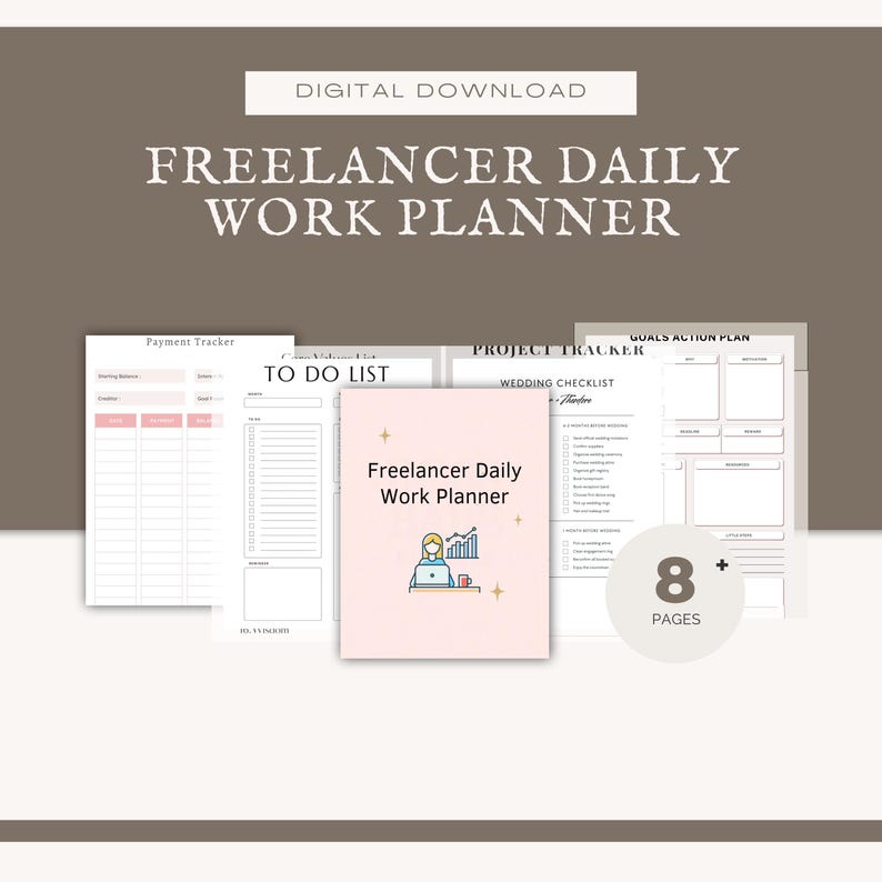 Freelancer Daily Planner: Digital Productivity Organizer (PDF Printable ...