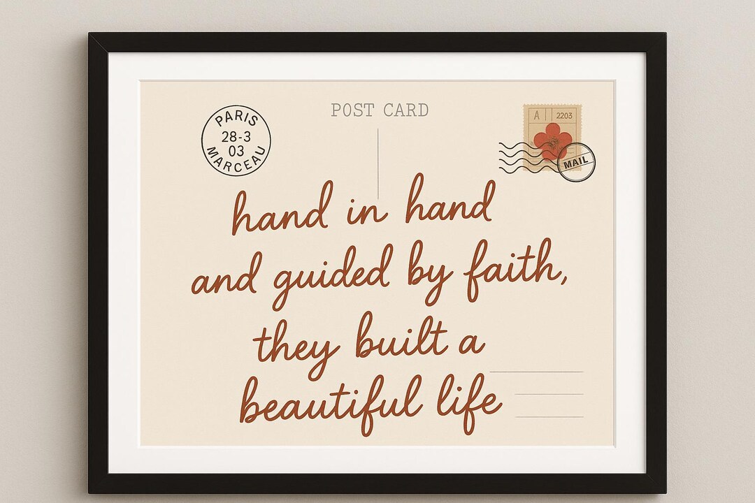 Faith Quote Postcard Print: Romantic Bedroom Wall Art (digital Download ...