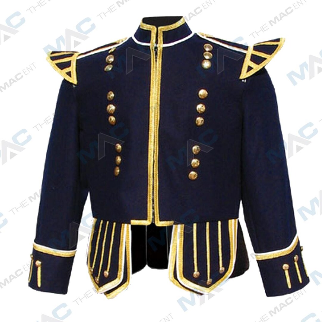 Men's Military Doublet Kilt Jacket | Scottish Piper Drummer Doublet ...