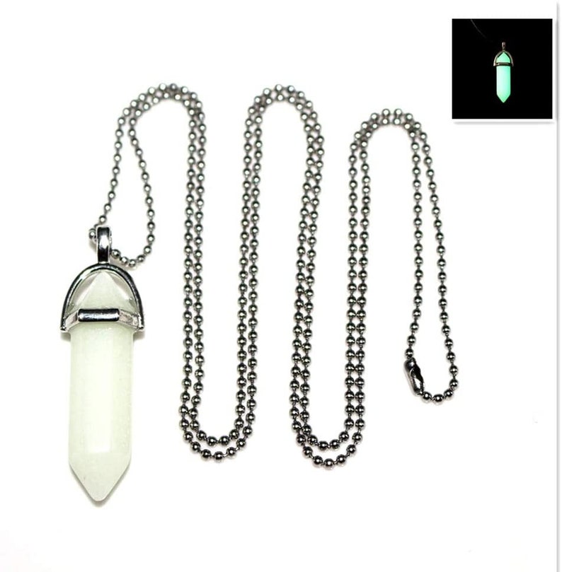 Werewolf Glow in the Dark Crystal Necklace Green Glowing - Etsy