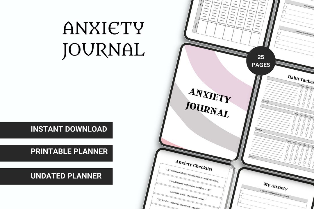 Anxiety Journal | Mental Health Journal | Stress Relief Tracker ...