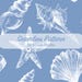Seashell Starfish Pattern: Coastal Nautical Fabric, Scrapbooking ...