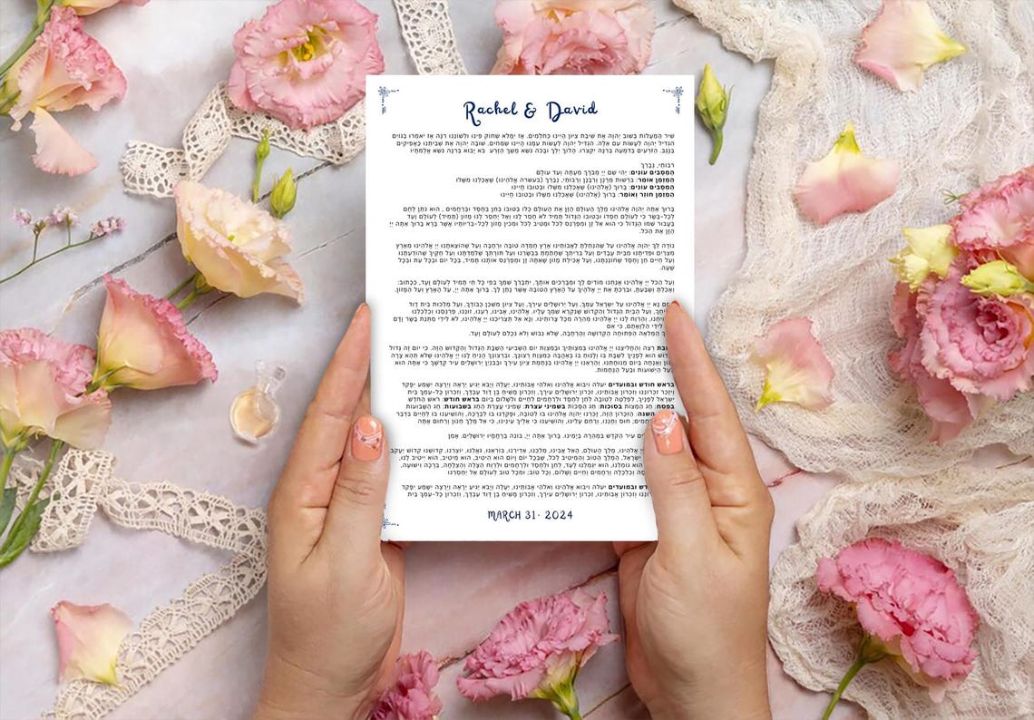 Personalized Event Birkat Hamazon, Customizable Bencher Template With ...