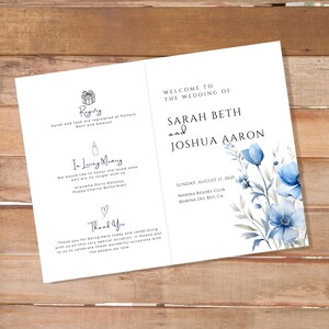 Bi-fold Wedding Program, Infographic Ceremony Template, Minimalist ...