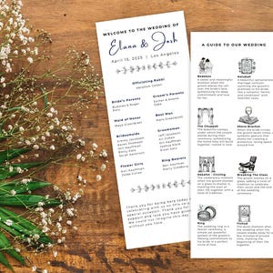 Modern Wedding Program Template, Editable Infographic Ceremony Program ...