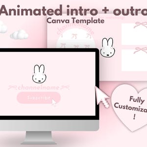 Youtube Animated Intro + Outro Canva Template | Youtube Template | Youtube Branding | Youtube ...