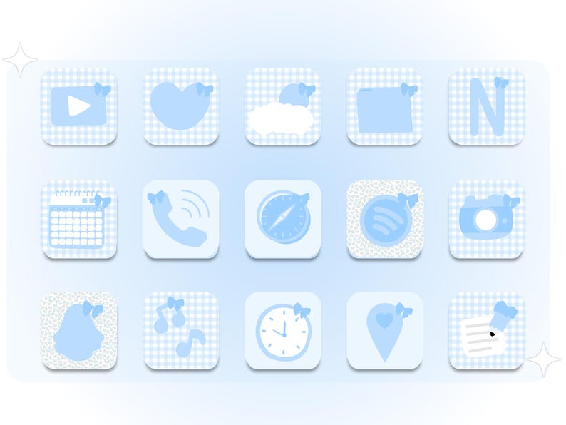 Beautiful Blue | Phone App Icons | Ios and Android | Blue | - Etsy