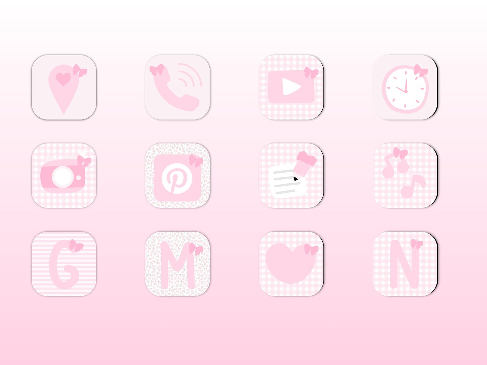 Pretty in Pink | Phone App Icons | Ios and Android | Pink | - Etsy