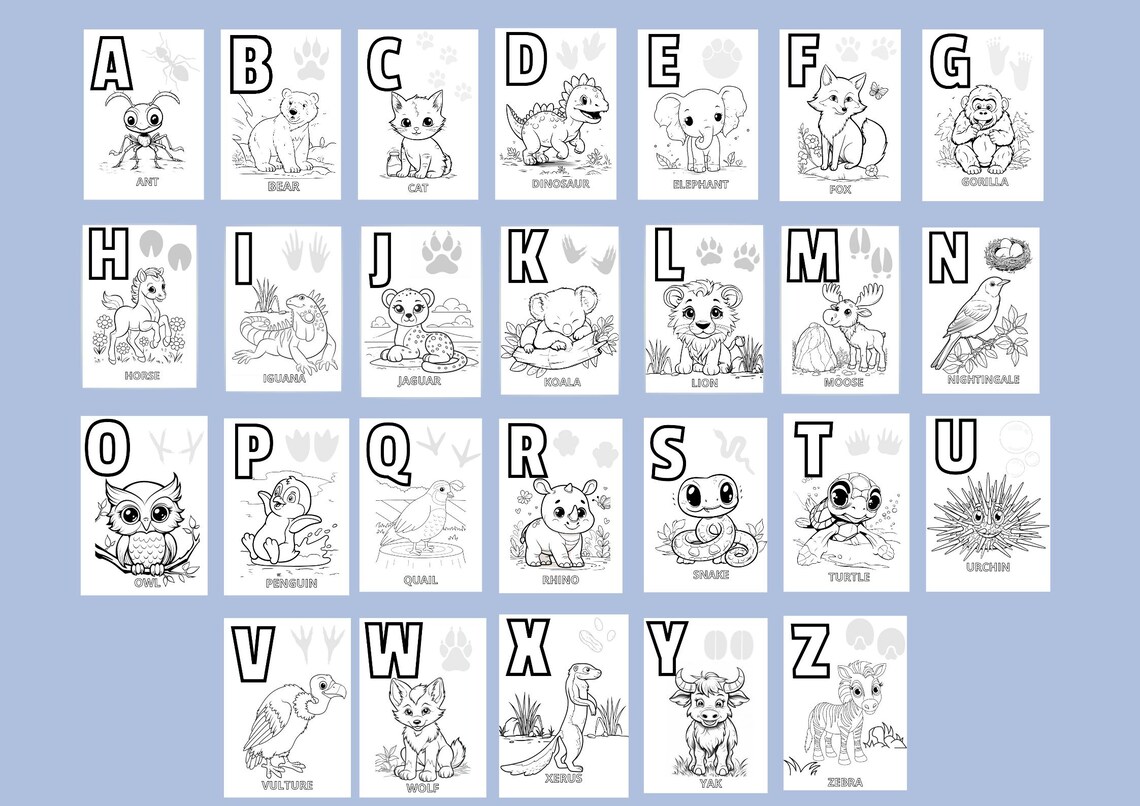 Alphabet Coloring Pages, Alphabet Coloring PDF, Coloring Pages for Kids ...