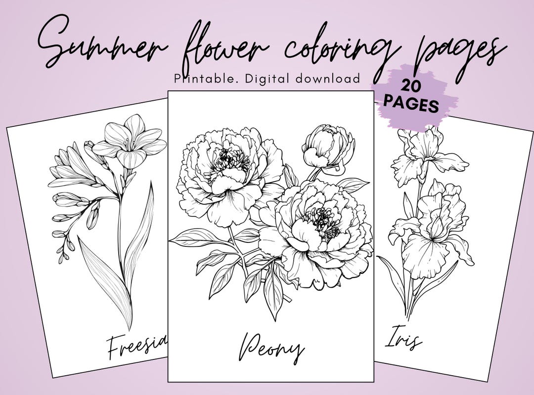 Blooming Fun: Summer Flower Coloring Pages for All Ages | Printable PDF ...