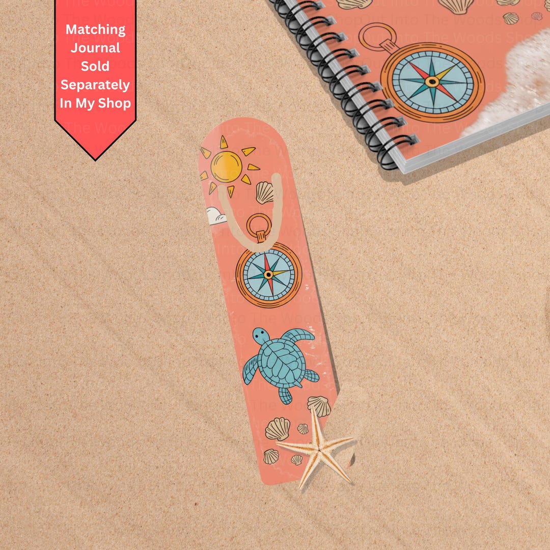 Beach Themed Aluminum Bookmark: Coastal Reading Gift - Etsy