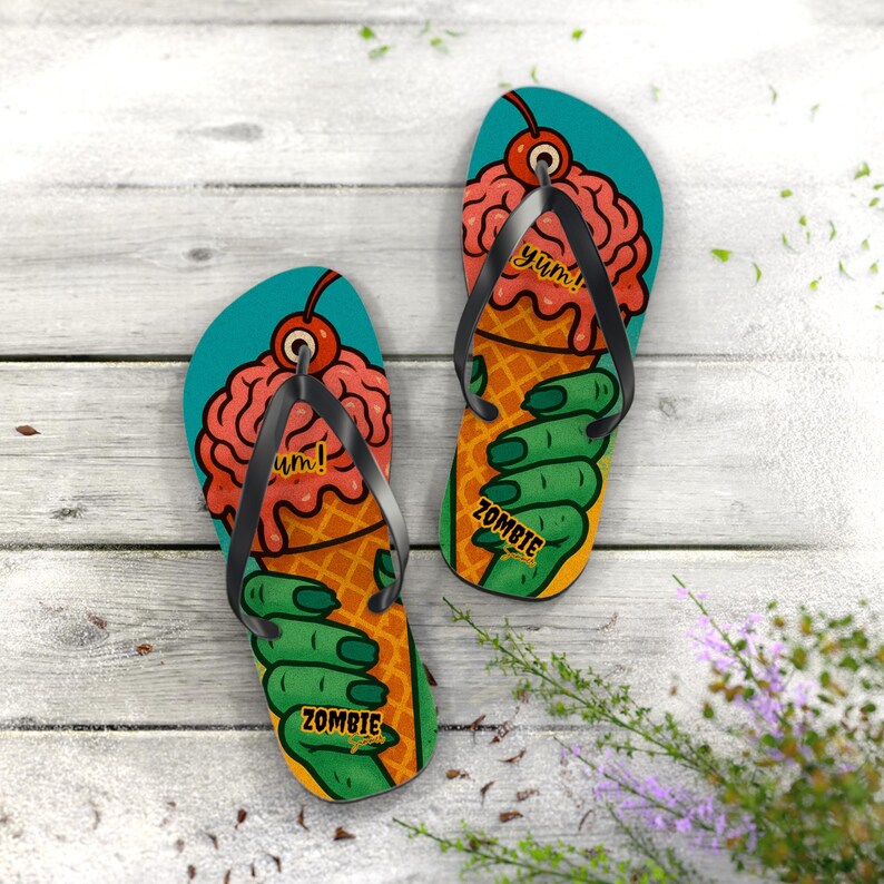 Zombie Ice Cream Flip Flops: Fun Summer Beach Sandals - Etsy