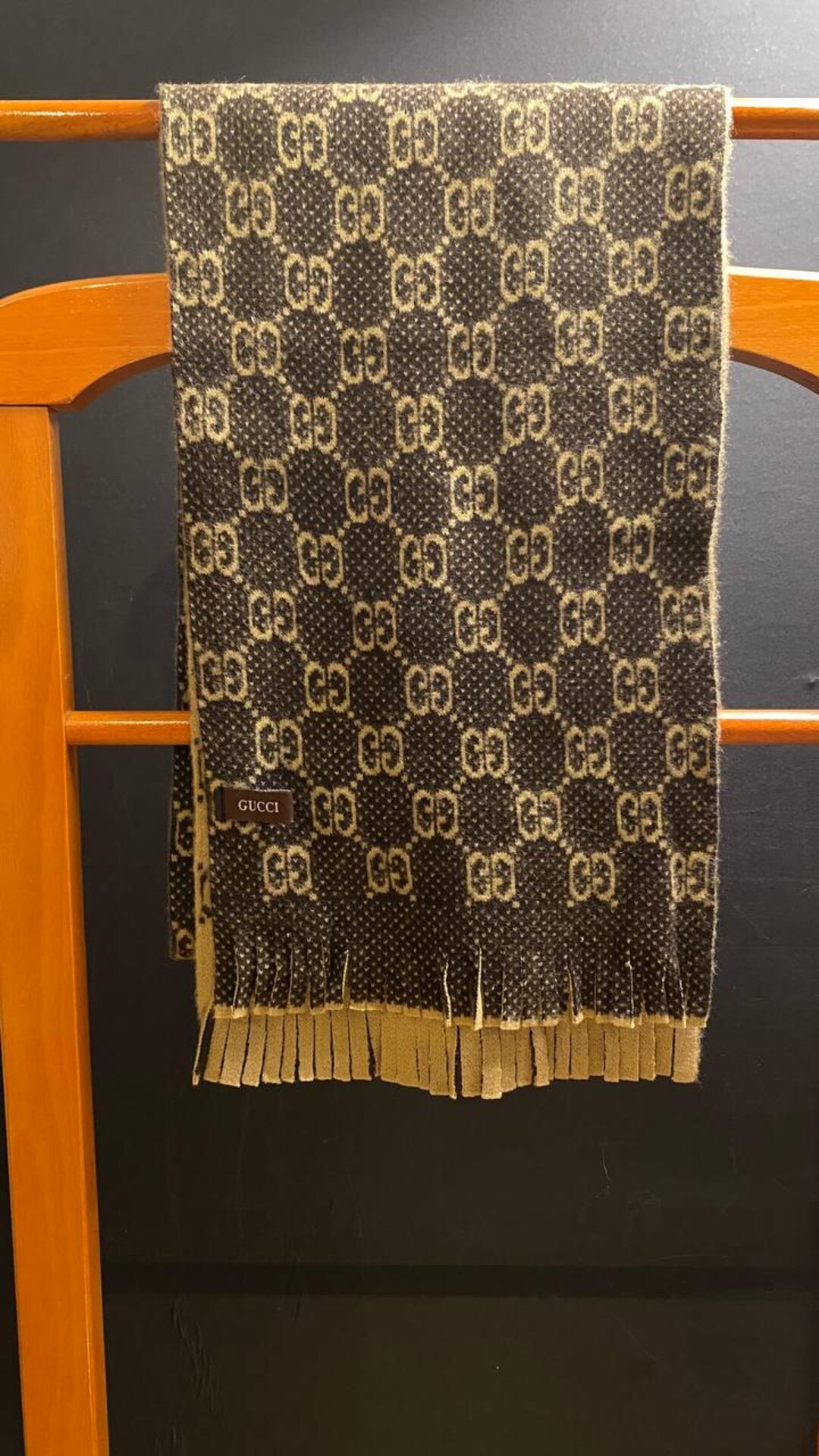 Vintage Amazing Gucci Brown and Beige Cashmere Scarf - Etsy