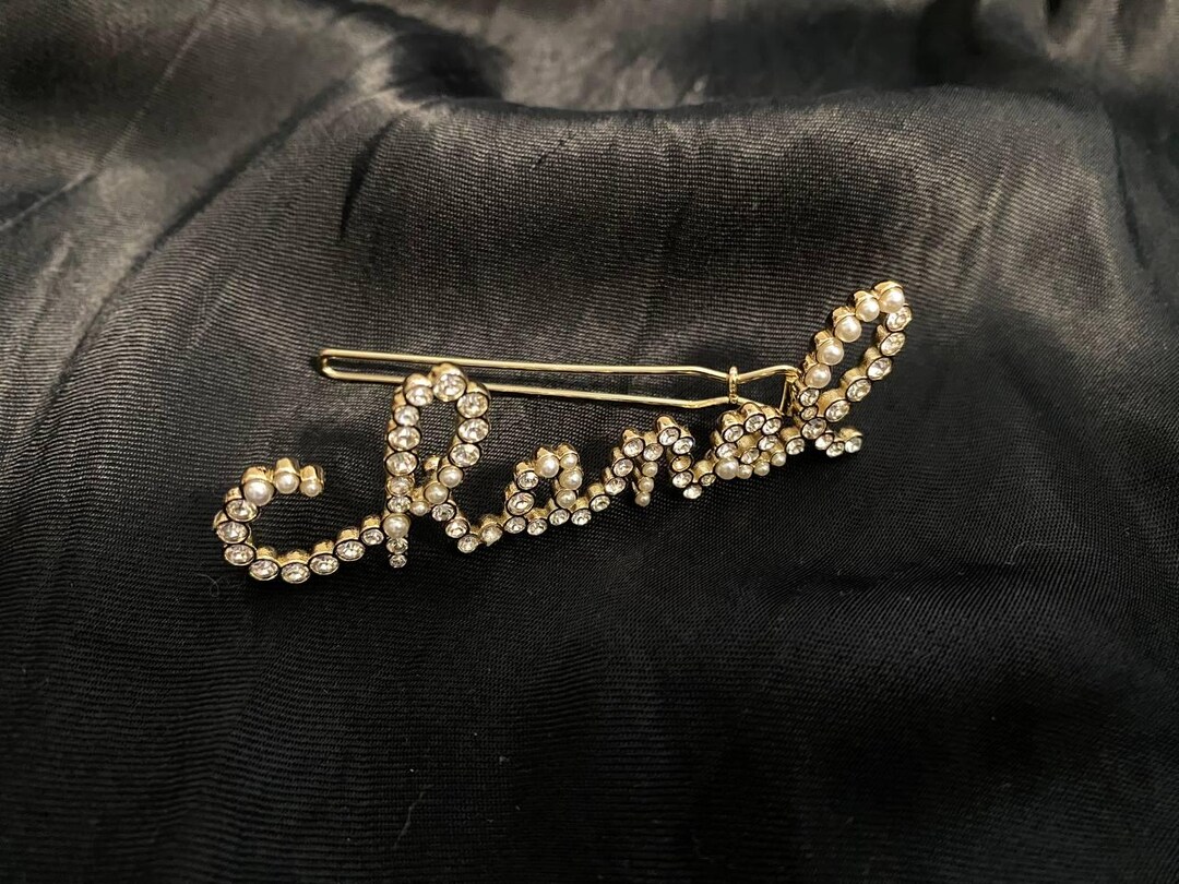 Vintage Authentic Chanel Hair Clip Silver Stones Pearls - Etsy