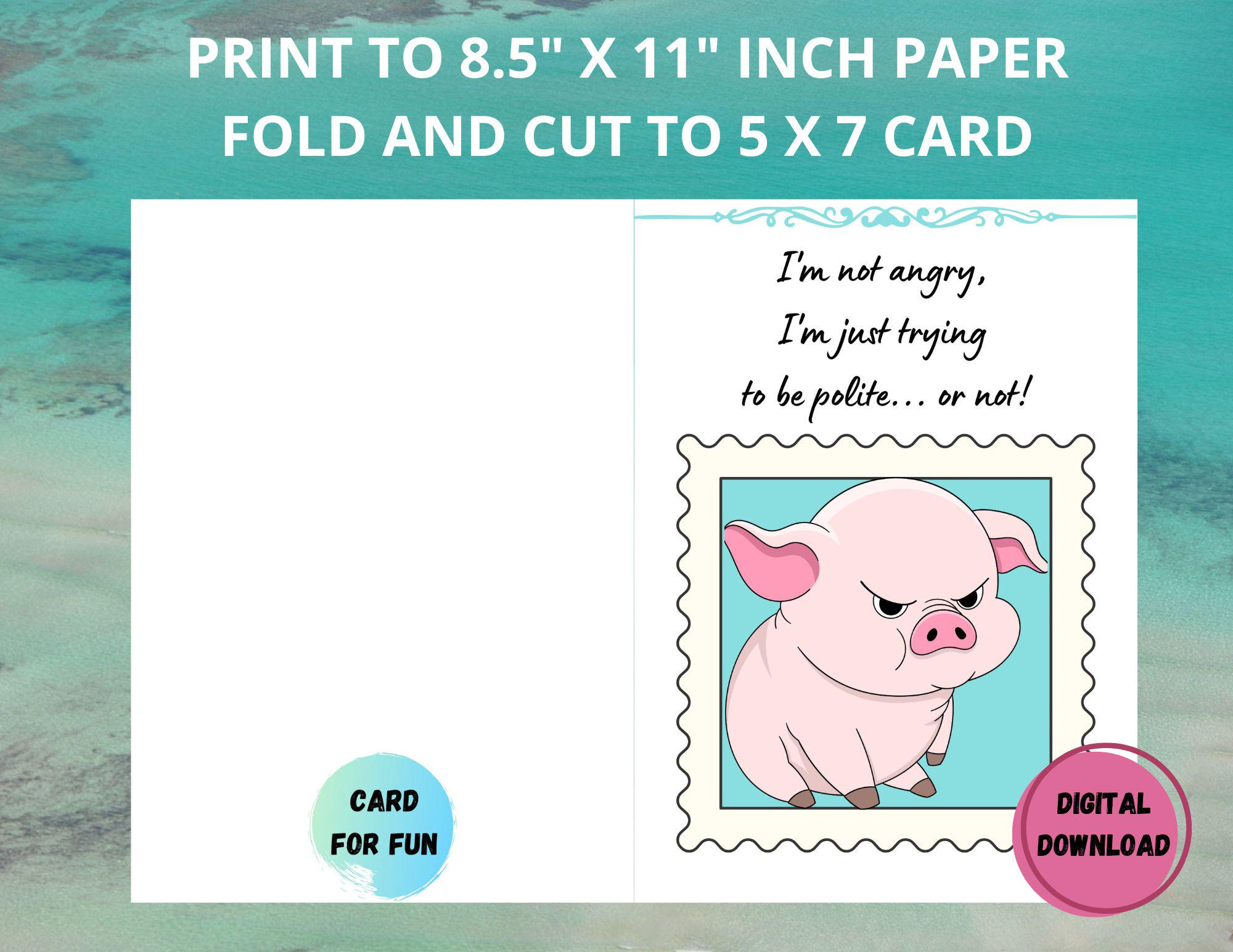 Funny Digital Card | "i'm Not Angry, Just Trying to Be Polite... or Not ...