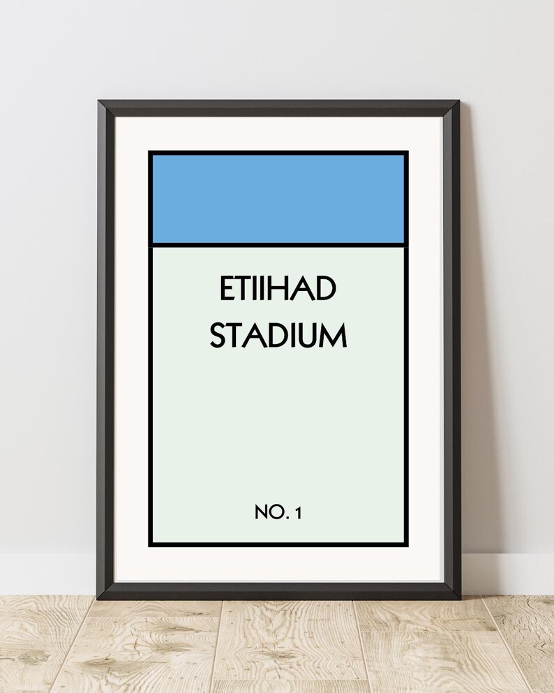 Etihad Monopoly Board Print • Football Wall Art • Manchester City ...
