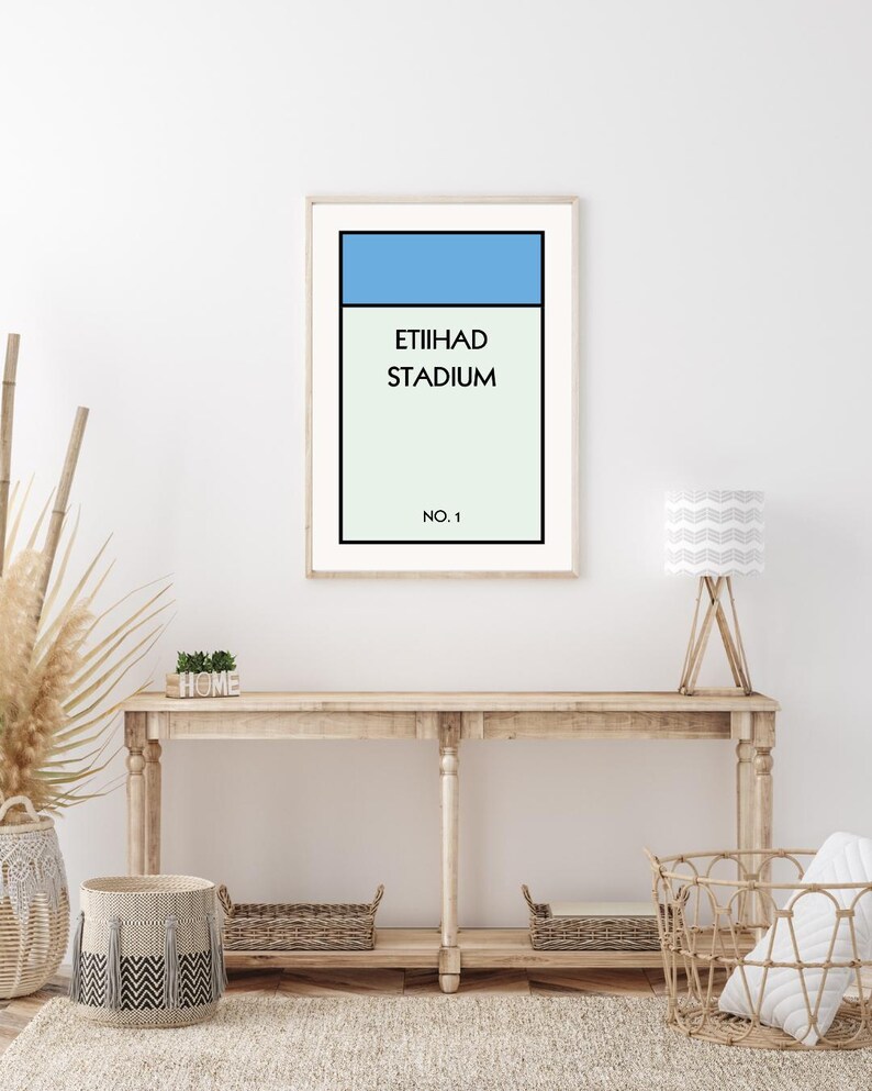 Etihad Monopoly Board Print • Football Wall Art • Manchester City ...