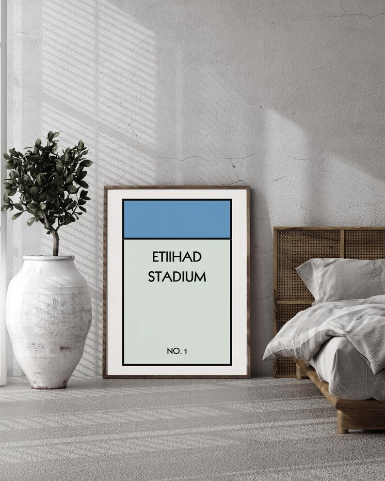 Etihad Monopoly Board Print • Football Wall Art • Manchester City ...