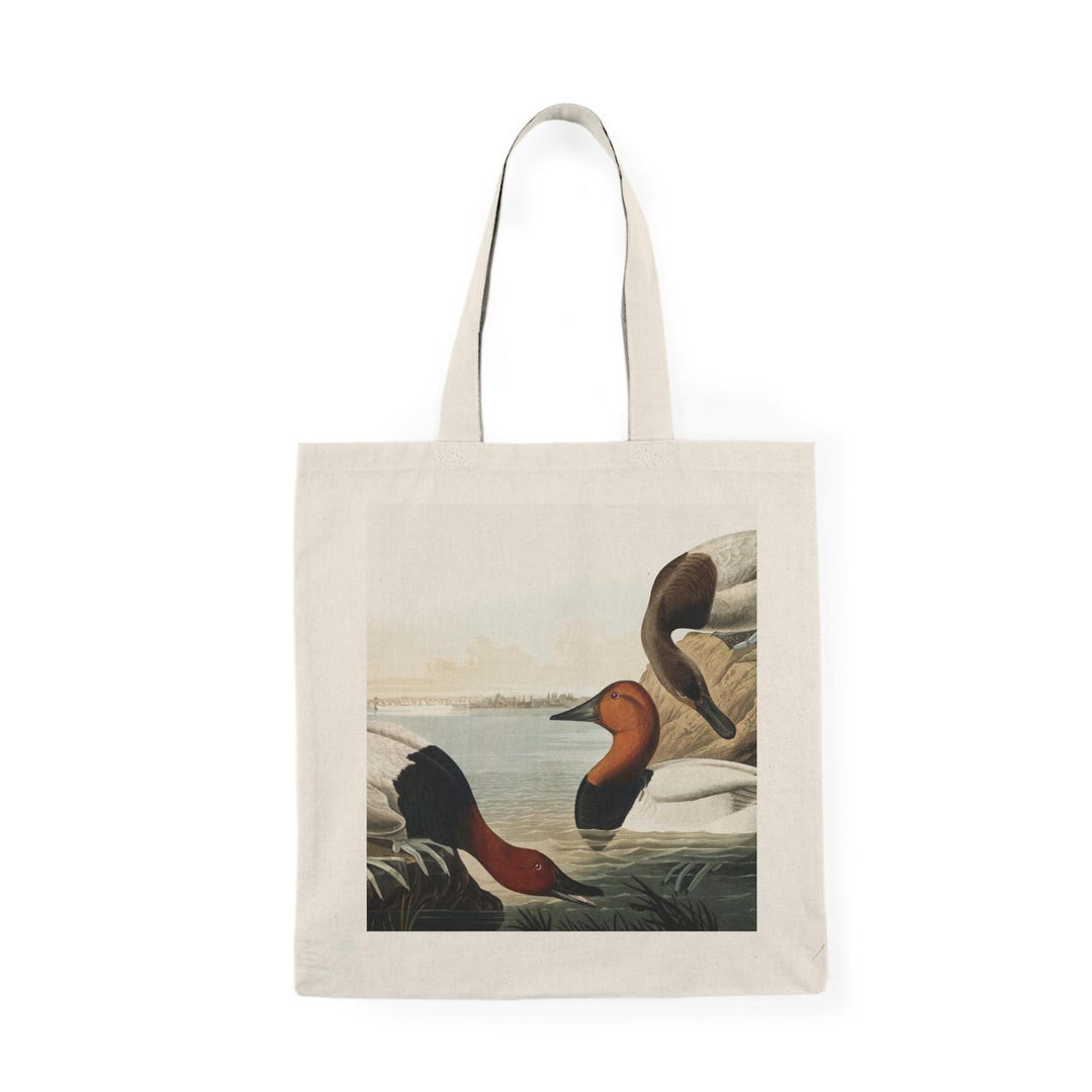 Canvasback Duck Canvas Tote Bag, Natural Wildlife Tote Bag, Beach ...