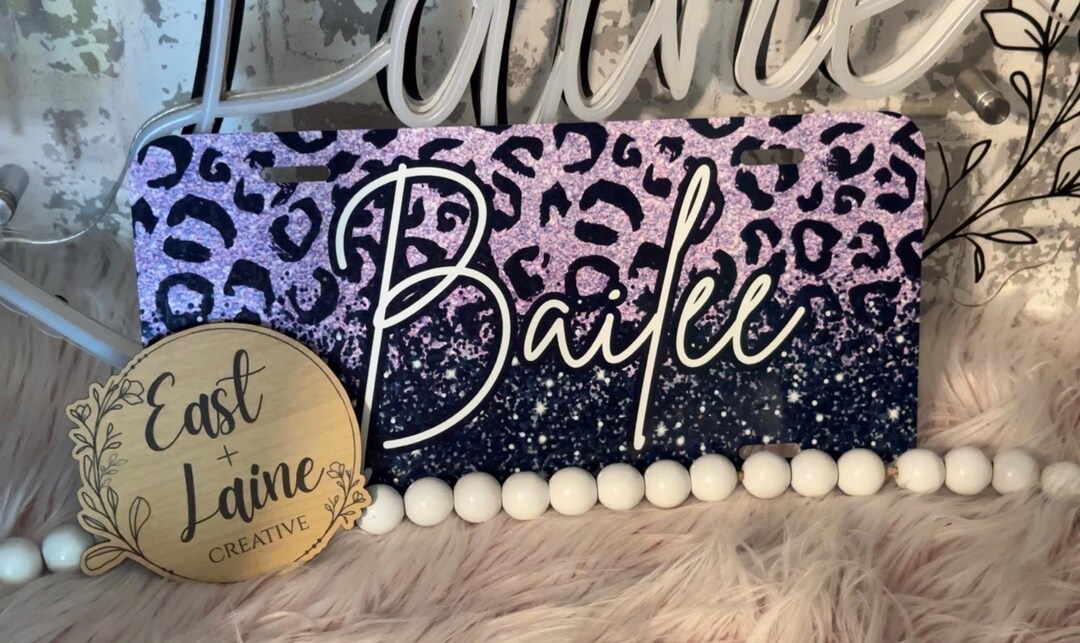 Personalized Name Animal Print Leopard License Plate •13 Different ...