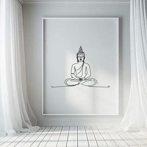 Buddha Line Art Printable - Minimalist Buddha Drawing - Instant ...