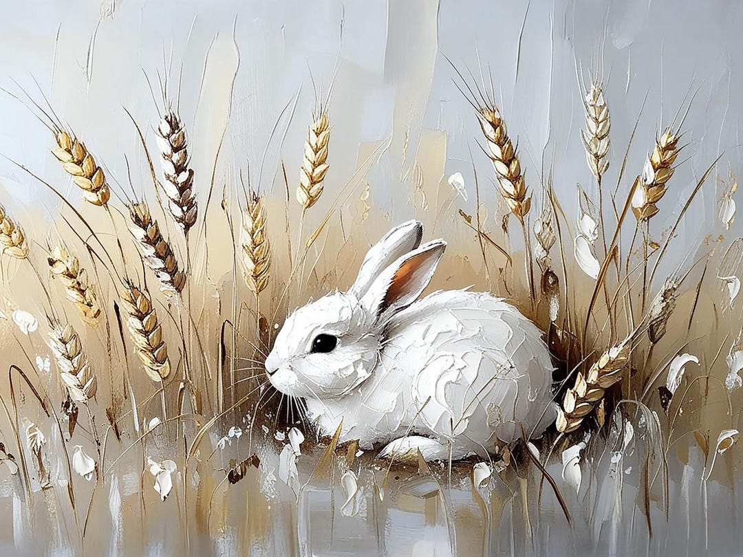 White Bunny, Digital Printable, Springtime Wall Art, Easter Bunny Home ...