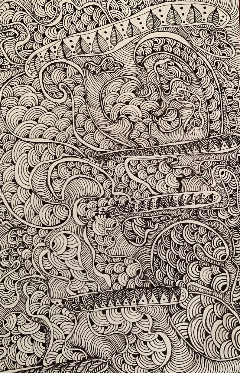5 Zentangle Art Designs - Etsy