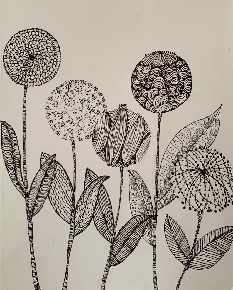 5 Zentangle Art Designs - Etsy