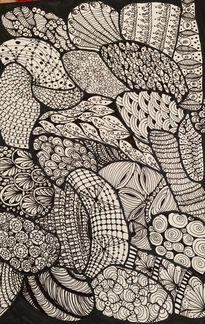 5 Zentangle Art Designs - Etsy
