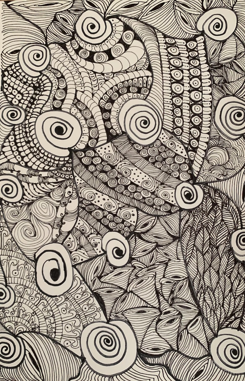 5 Zentangle Art Designs - Etsy