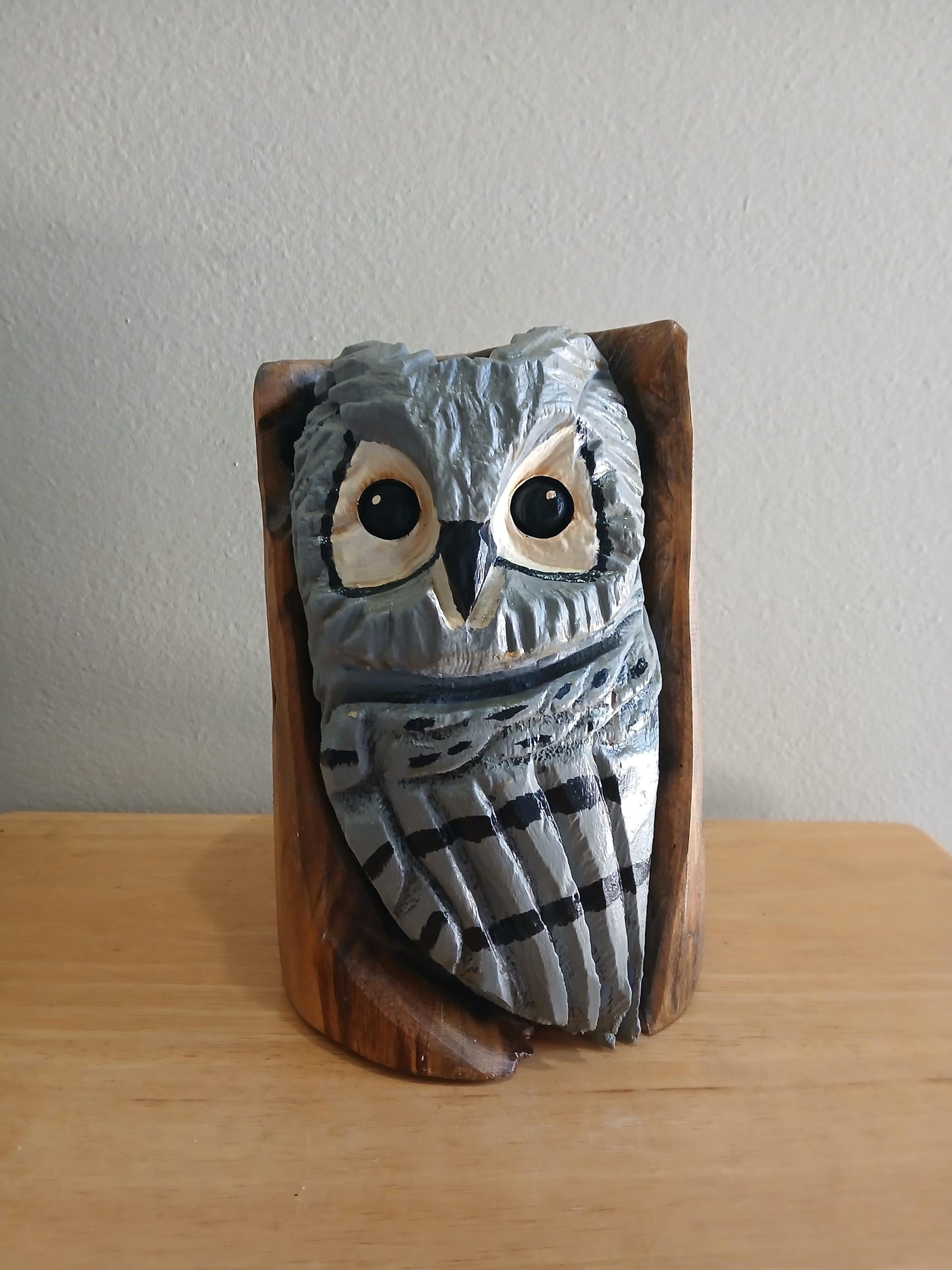 Chainsaw Carved Wooden Owl Sculpture - Etsy