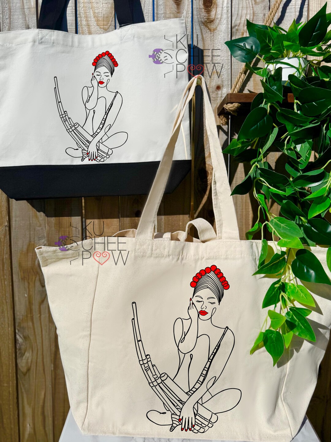 Heavy Duty L and XL Capacity Canvas Tote-hmong Design, DTF Print-hmong ...