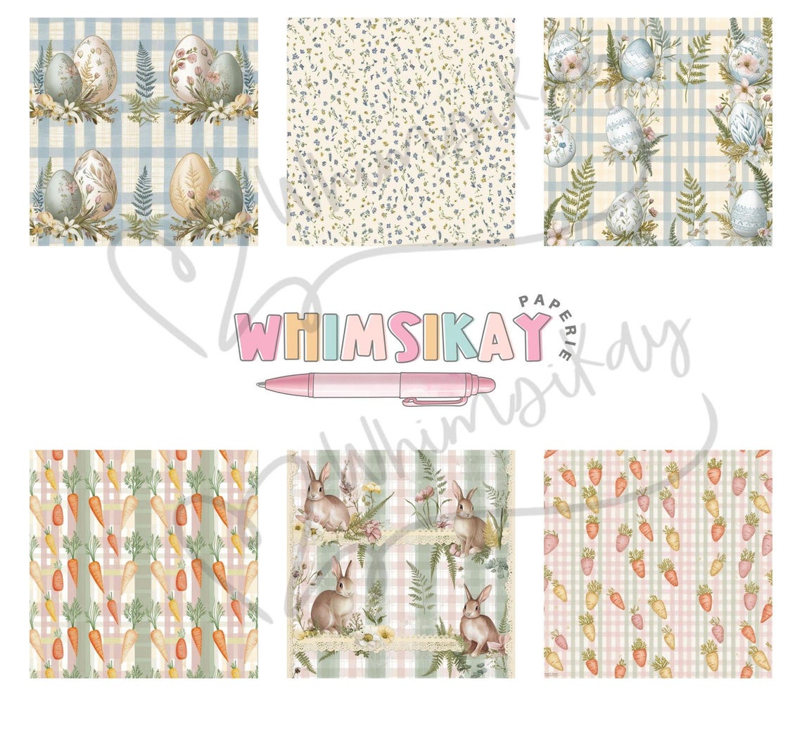 Cottagecore Easter Paper Vintage | Blue Tulip Spring Paper | Watercolor ...